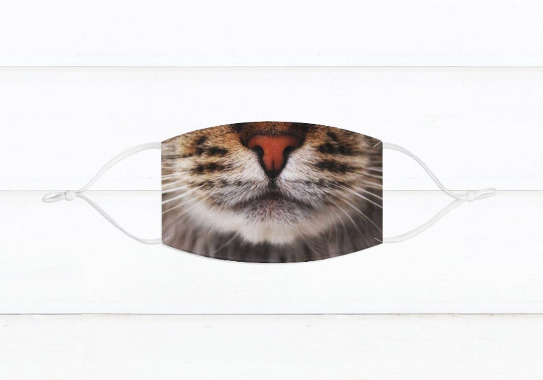 Face Mask Cat Fabric Face Mask, Cat Mask, Cat Design, Funny Mask, Gift ...