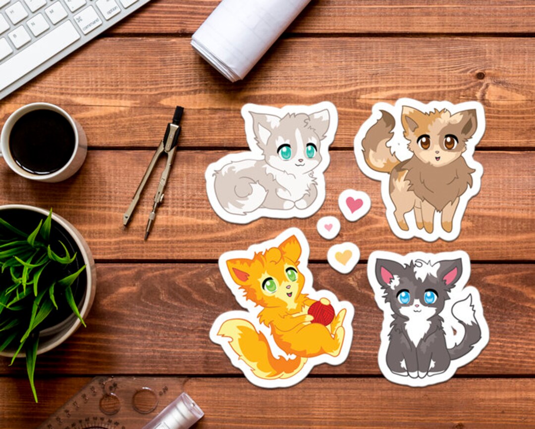 Cute Kawaii Cat Stickers | Cat Sticker Sheet, Cute Stickers, Gift Ideas ...