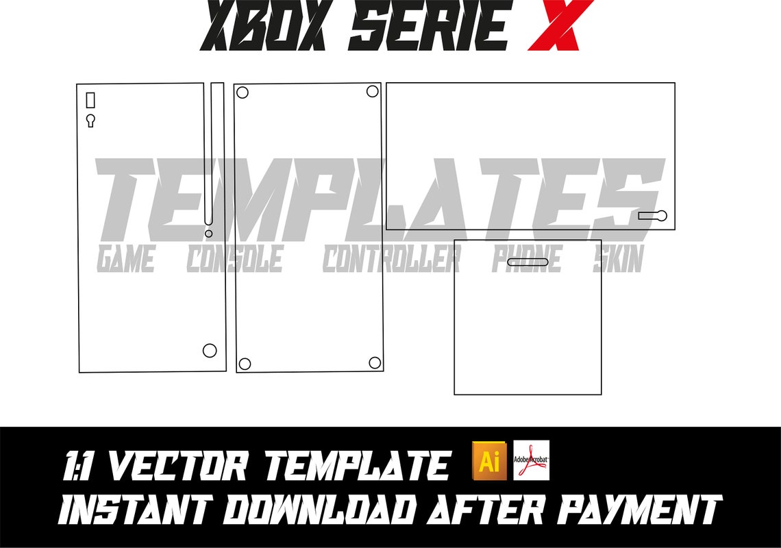 XBOX SERIES X console TEMPLATES Outline vector file kit skin | Etsy