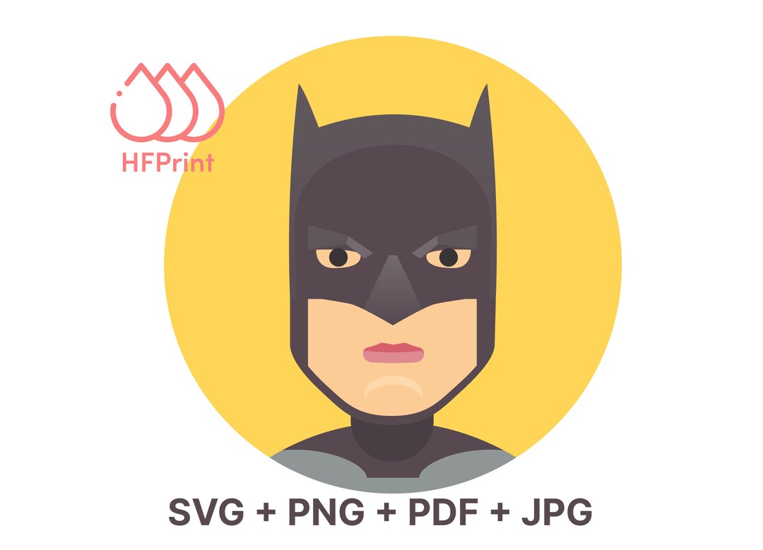 The Batman Face Digital Art DC Comics Character Superhero - Etsy