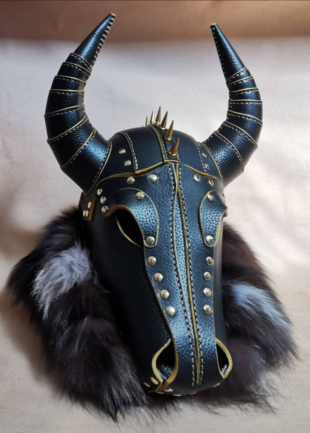Leather Bull Mask, Real Leather Minotaur Mask, Handmade, Kinky Bdsm ...
