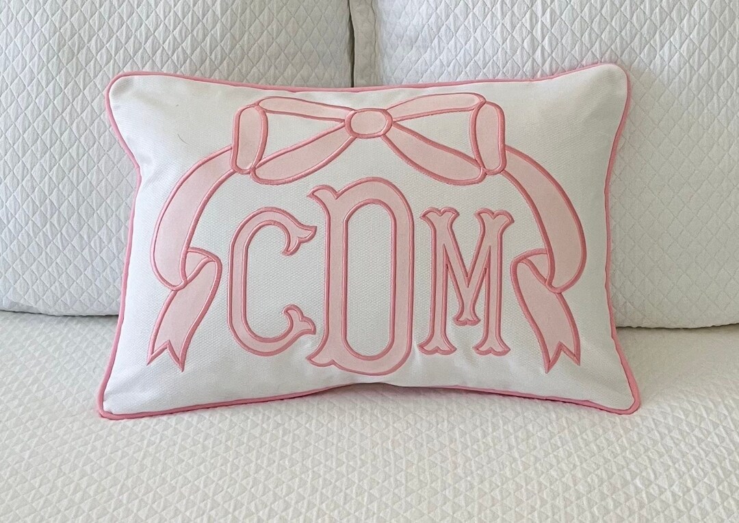 Appliqué Monogram Pillow Cover/custom Embroidered Pillow Cover - Etsy