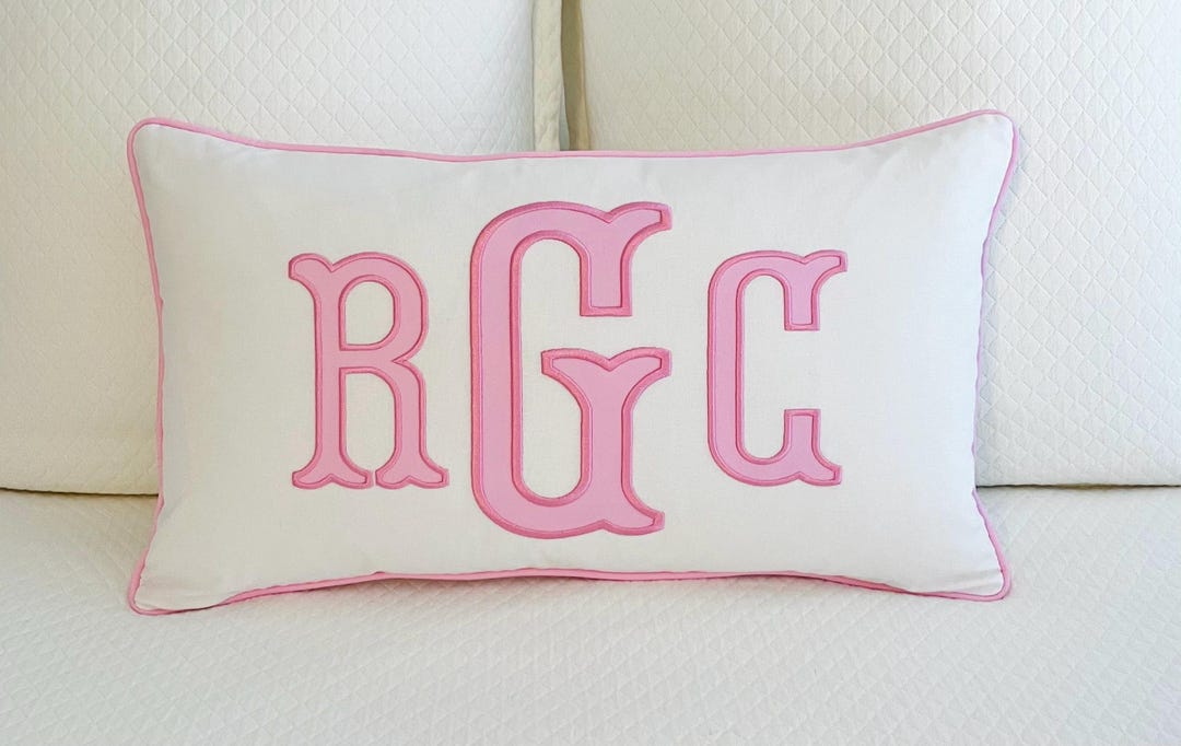 Appliqué Monogram Pillow Cover - Etsy