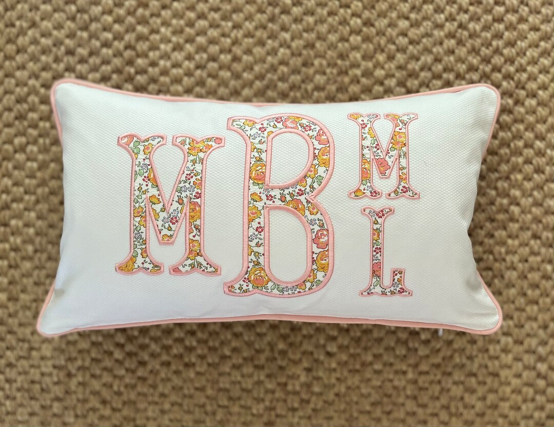 Liberty of London Appliqué Monogram Pillow Cover/custom - Etsy