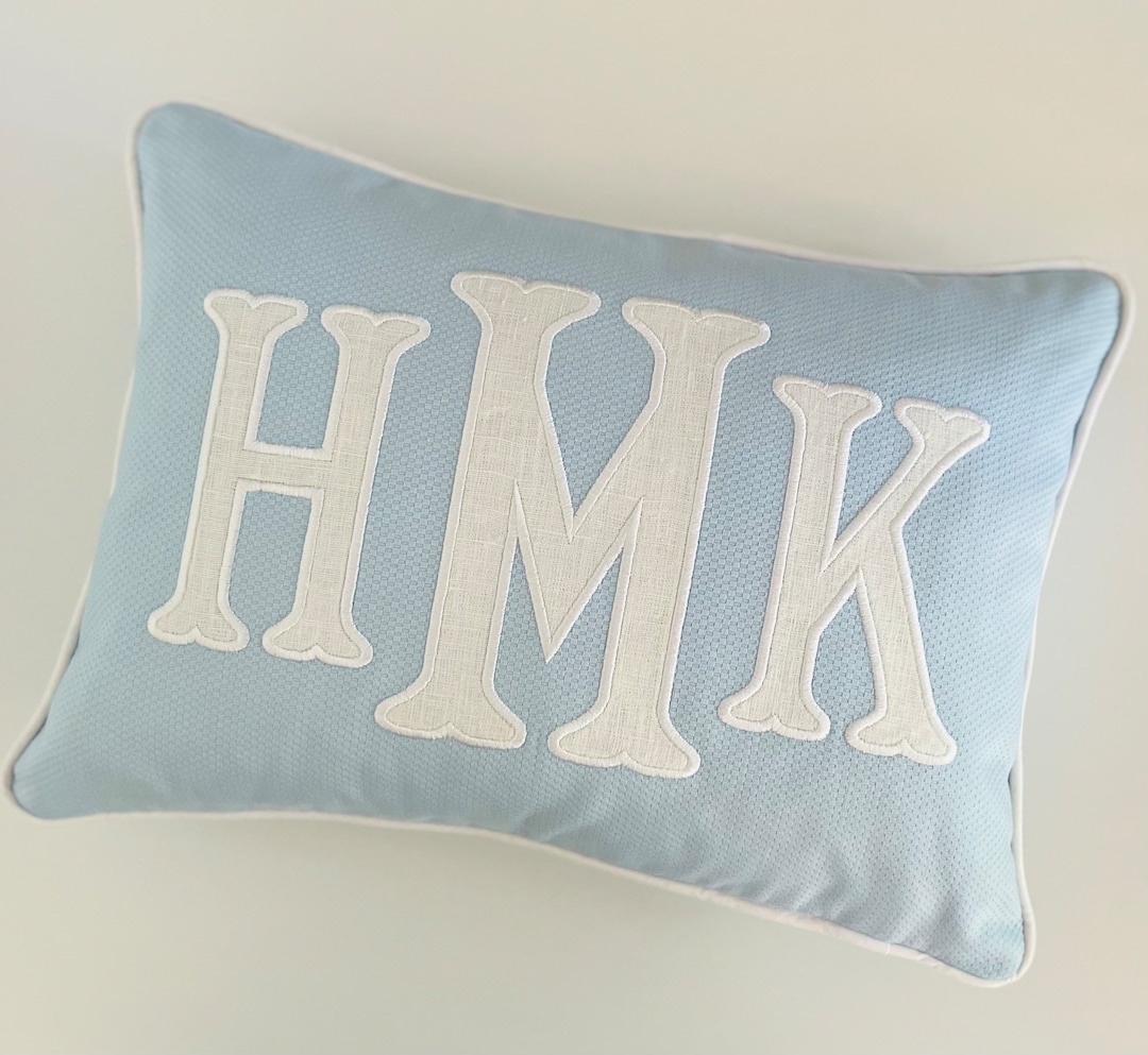 Appliqué Monogram Pillow Cover/custom Embroidered Pillow Cover - Etsy