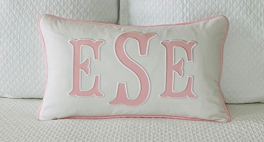 Appliqué Monogram Pillow Cover - Etsy