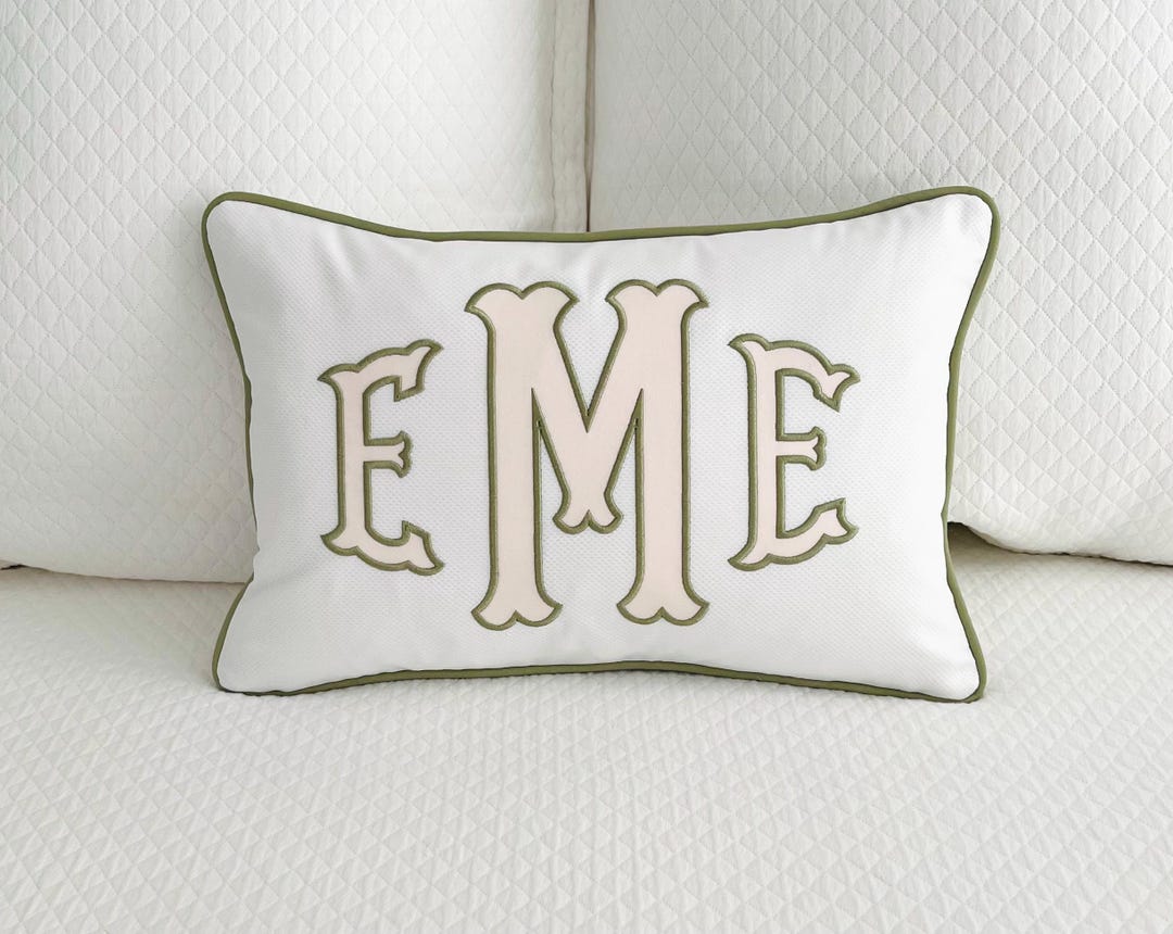 Appliqué Monogram Pillow Cover - Etsy