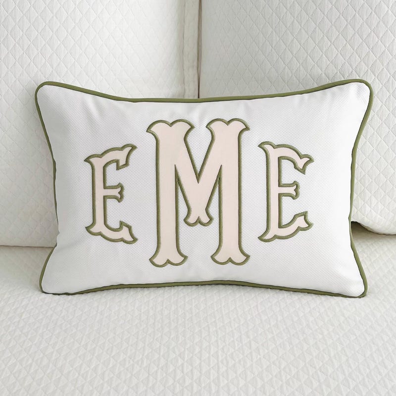 Applique Monogram Pillow - Etsy