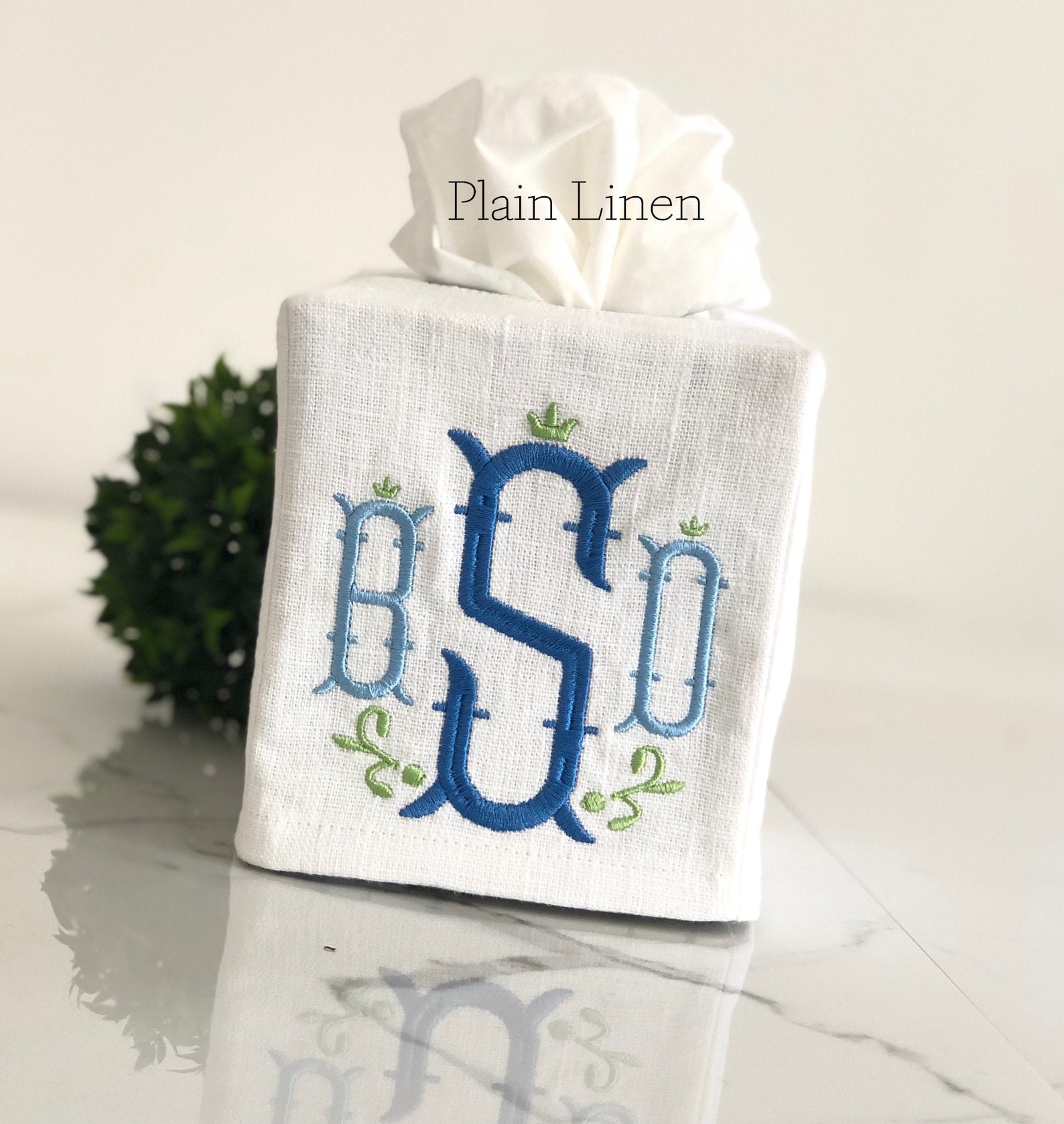 Monogrammed Tissue Box Cover/personalized Tissue Box Cover - Etsy