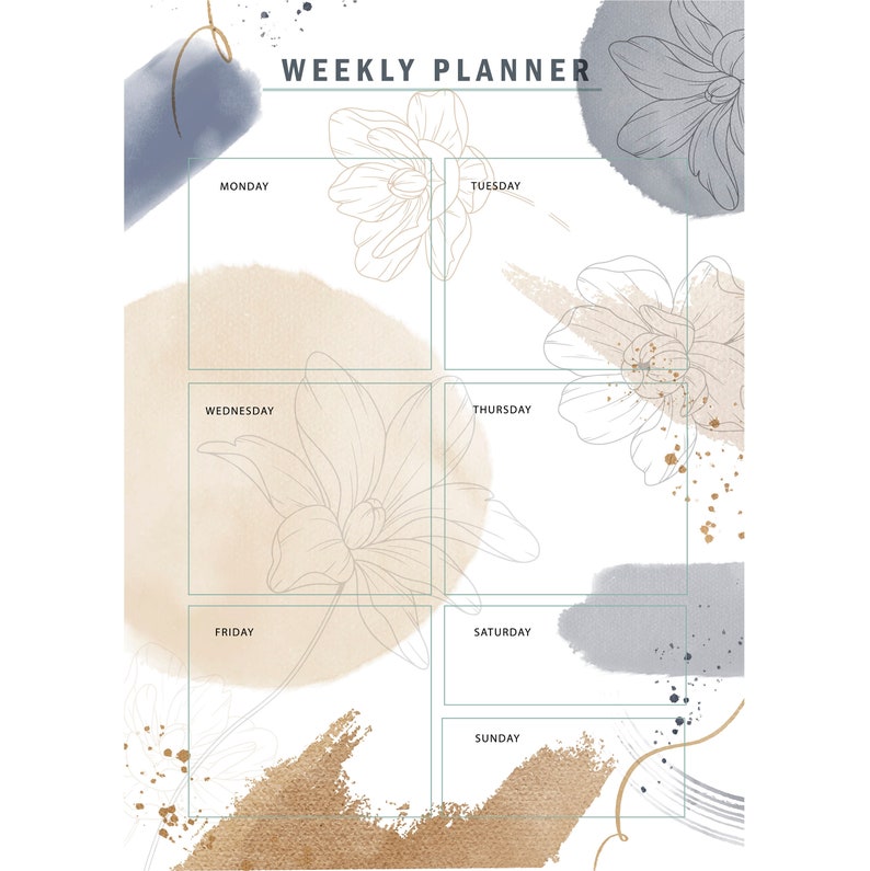A4 Portrait Weekly Planner - Etsy