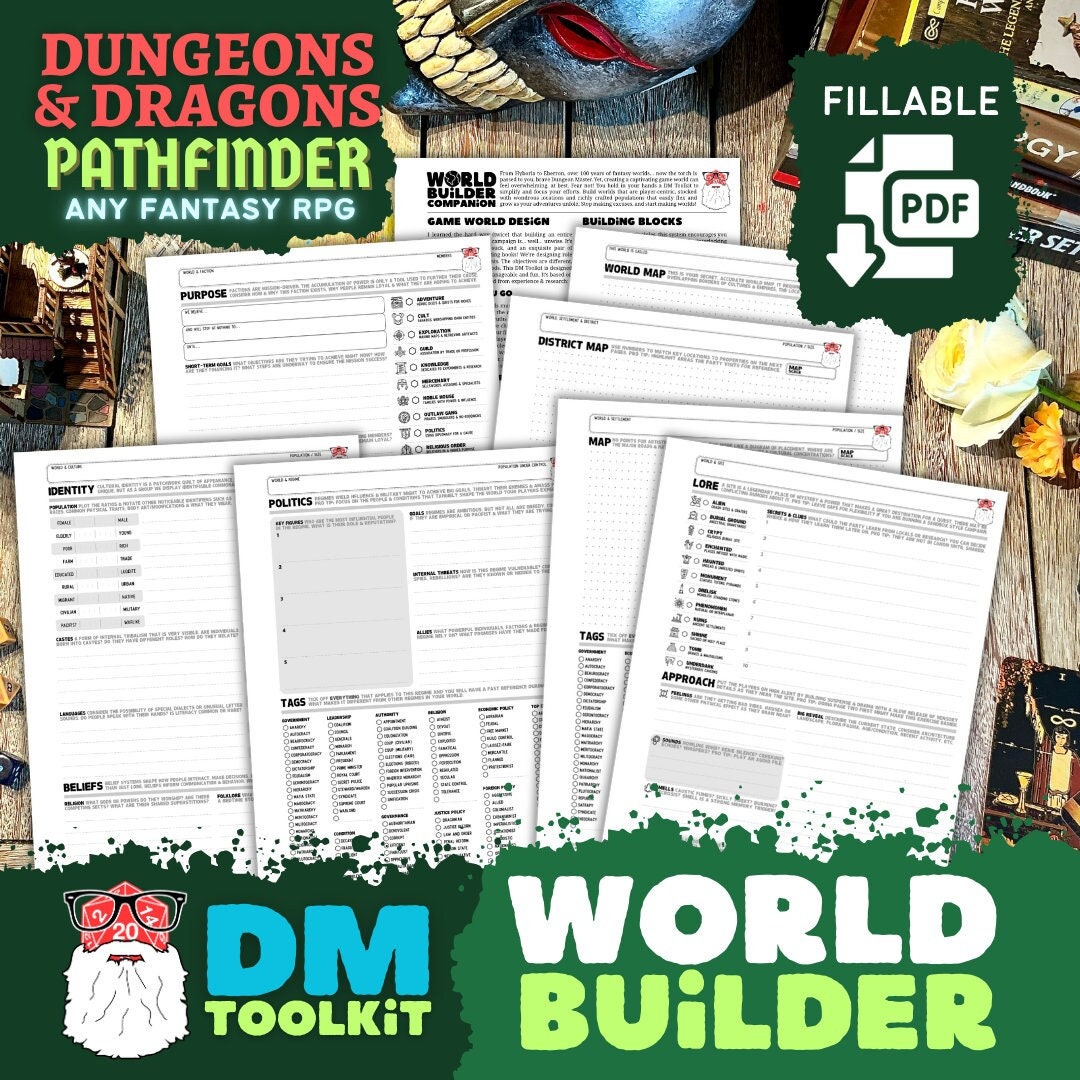 Dnd World Builder DM Toolkit Fillable PDF for Dungeons & Dragons ... Dnd World Builder DM Toolkit Fillable PDF for Dungeons & Dragons ...