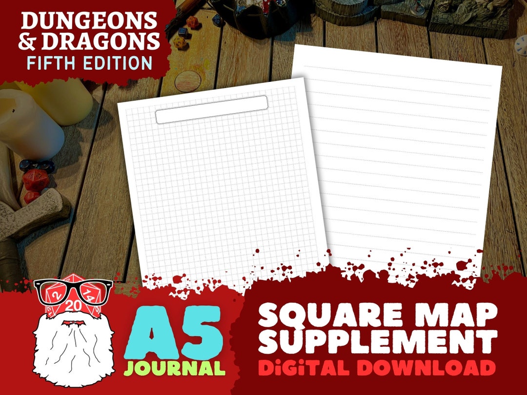 Dnd 5e Square Map Supplement to Character Journal for Dungeons ...
