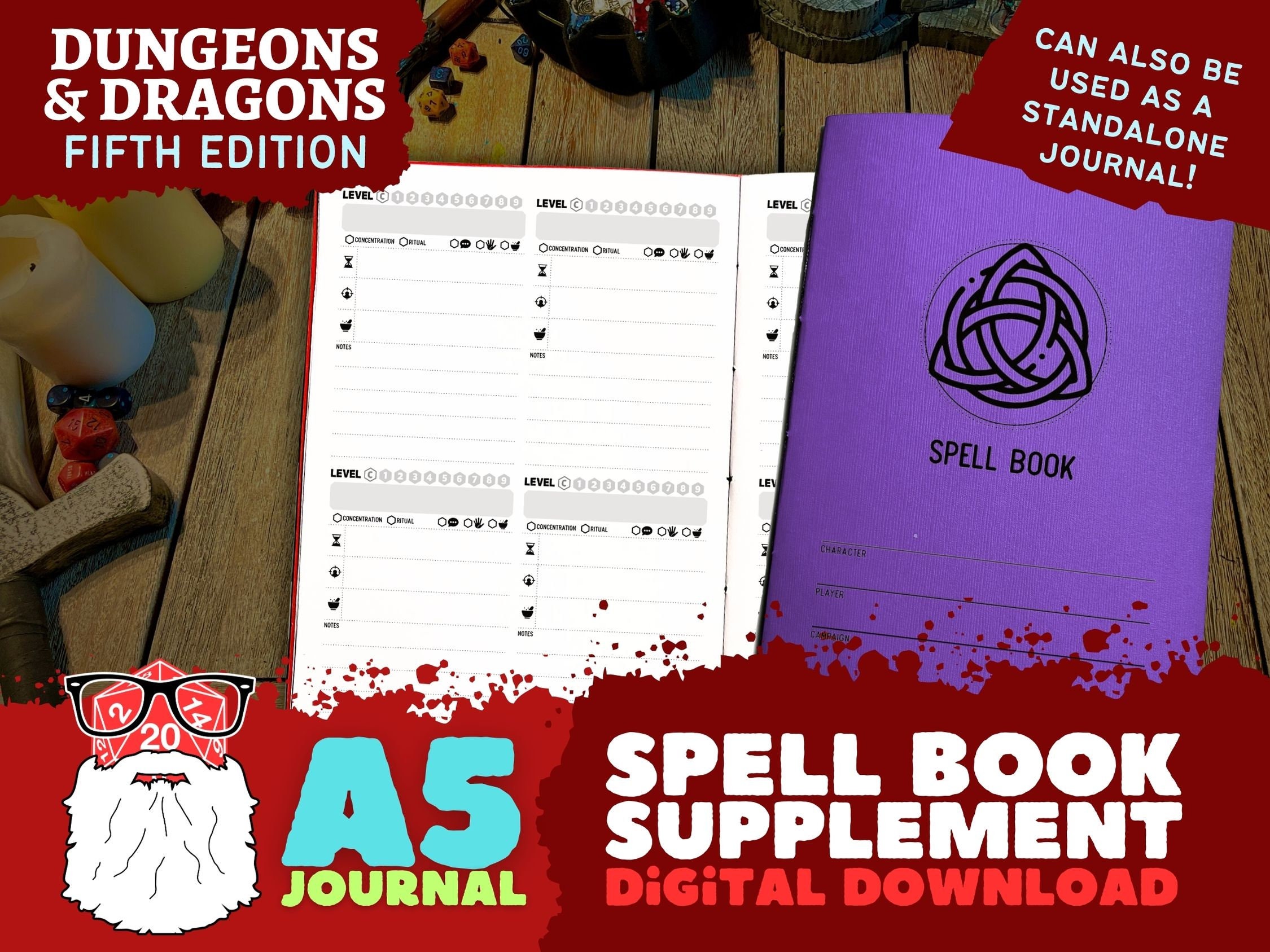 Dnd 5e Spell Book Supplement to Character Journal for Dungeons - Etsy