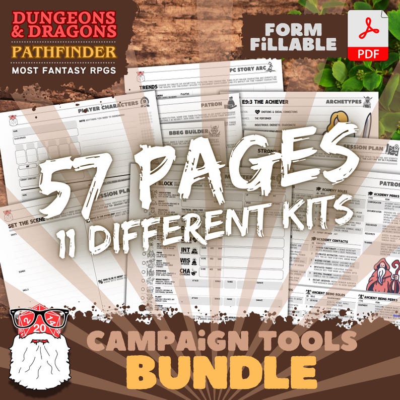 Dnd DM Campaign Journal: RPG Session Planner + NPC Tracker (fillable ...