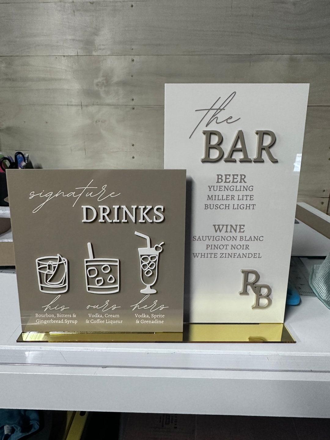 Signature Drinks Bar Sign With Icons Pictured Signature Drinks Sign ...