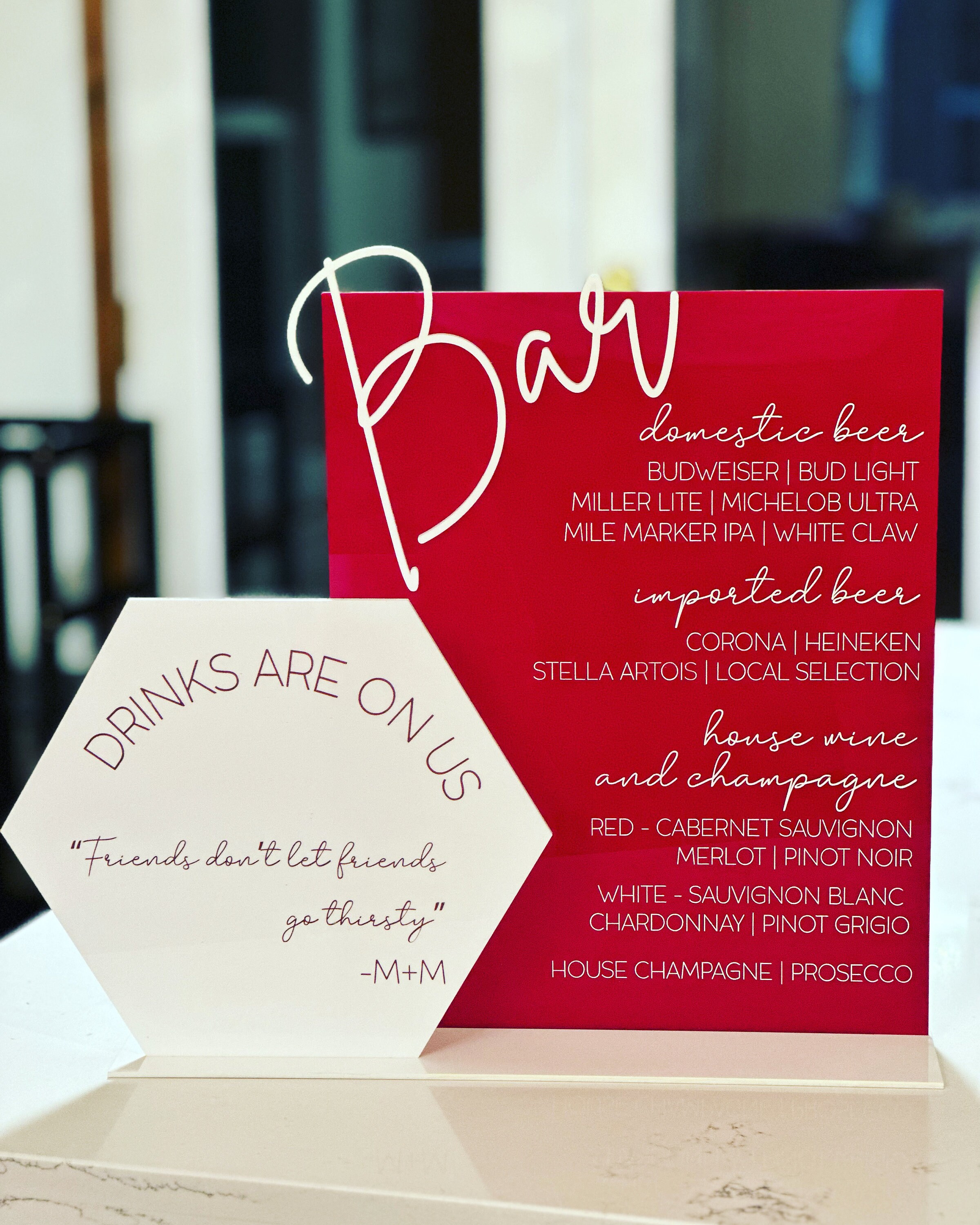 Bar Sign With Initials Wedding Bar Sign Acrylic Bar Sign Wood - Etsy