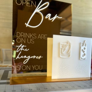 Signature Drinks Bar Sign With Icons Pictured Signature Drinks Bar Sign ...
