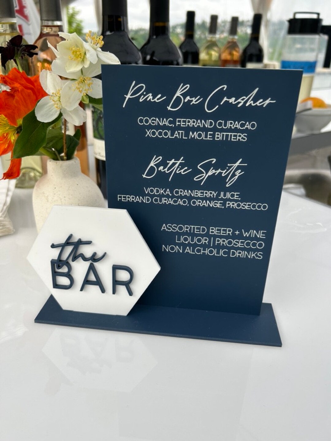 Custom Acrylic Wedding Bar Sign: Signature Drinks Menu - Etsy