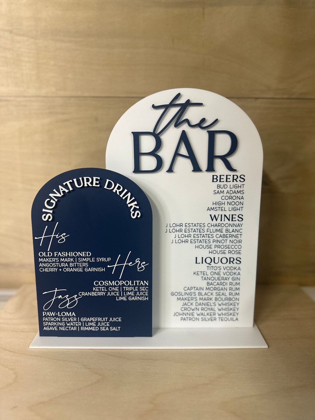 Signature Drinks Bar Sign Custom Bar Sign Custom Wedding Bar Sign ...