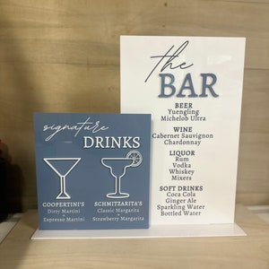Signature Drinks Bar Sign With Icons Pictured Signature Drinks Bar Sign ...