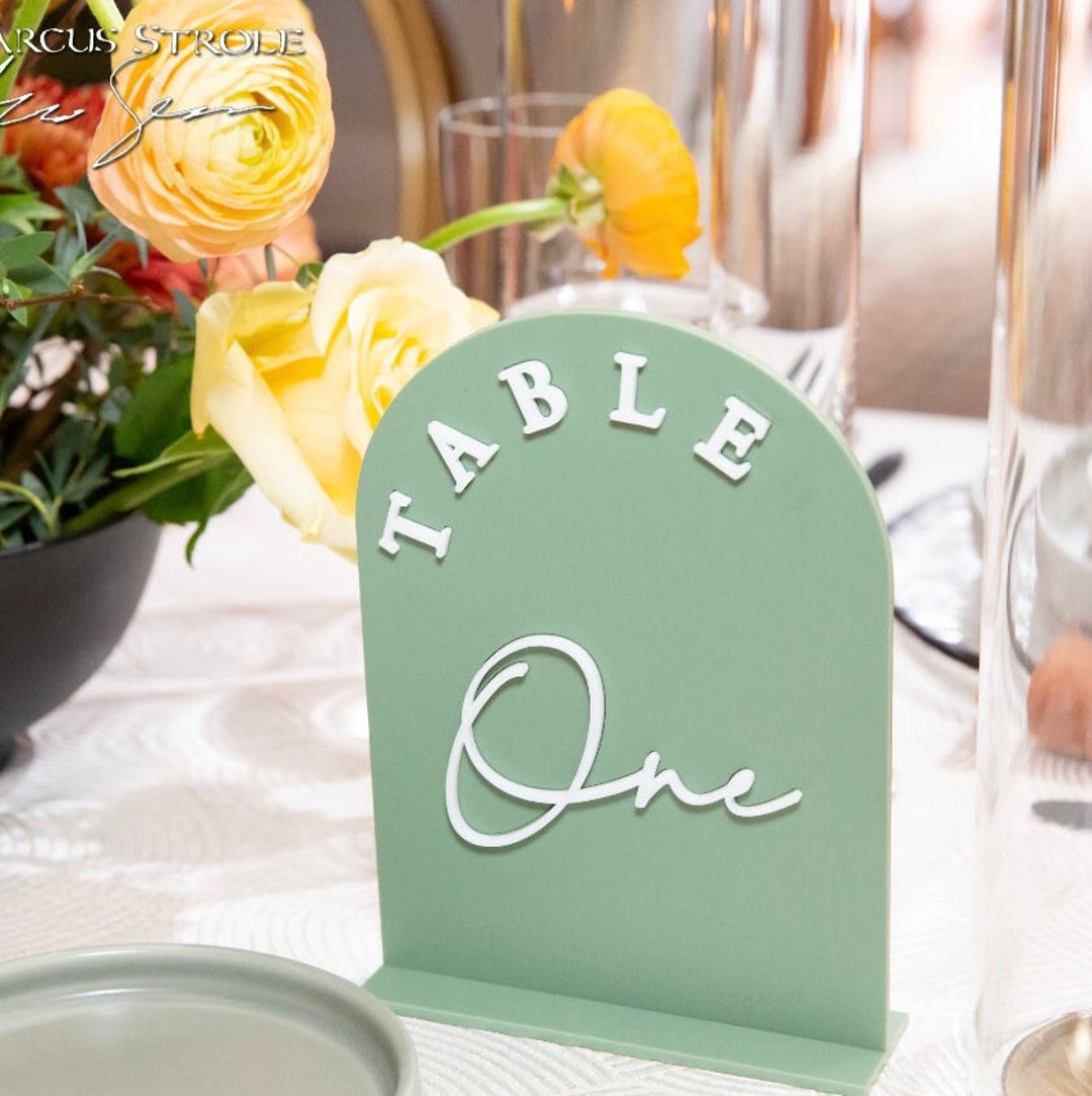 Laser Cut Acrylic Wedding Table Numbers With Stands - Etsy