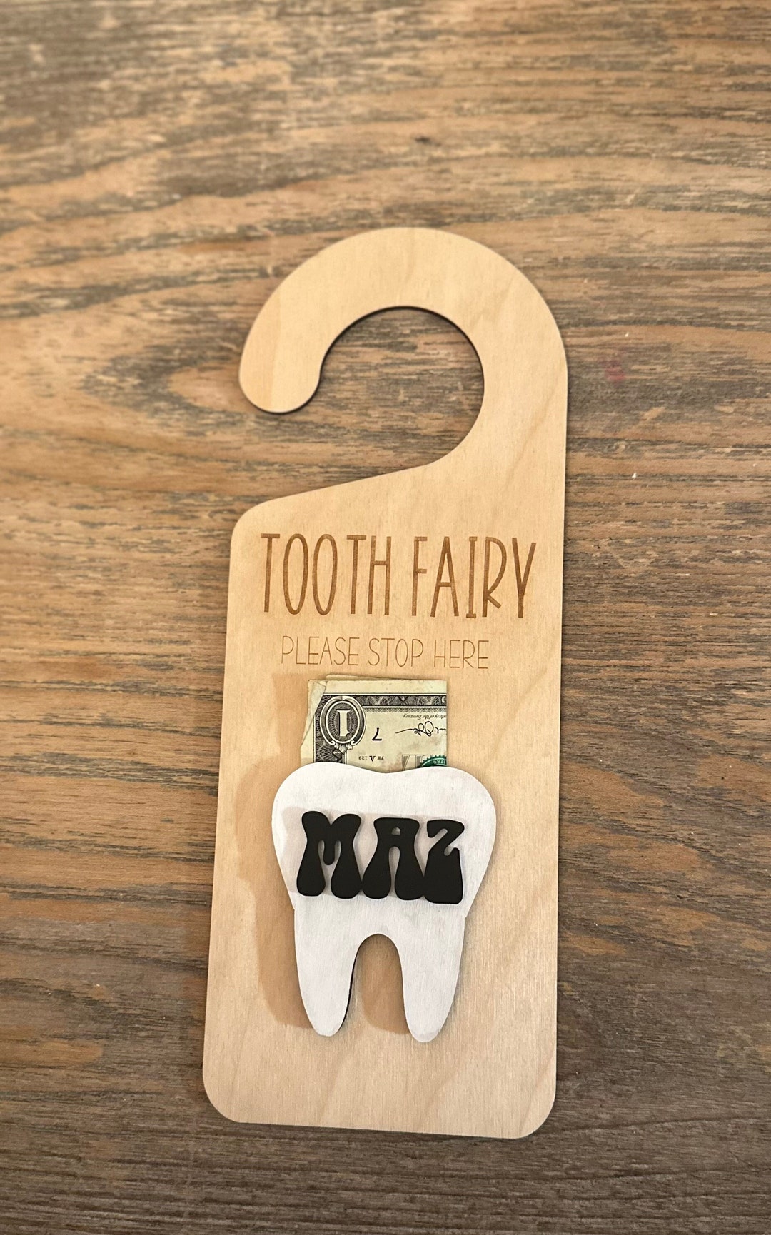 Tooth Fairy Door Hanger Custom Name Tooth Holder Tooth Fairy Collection ...