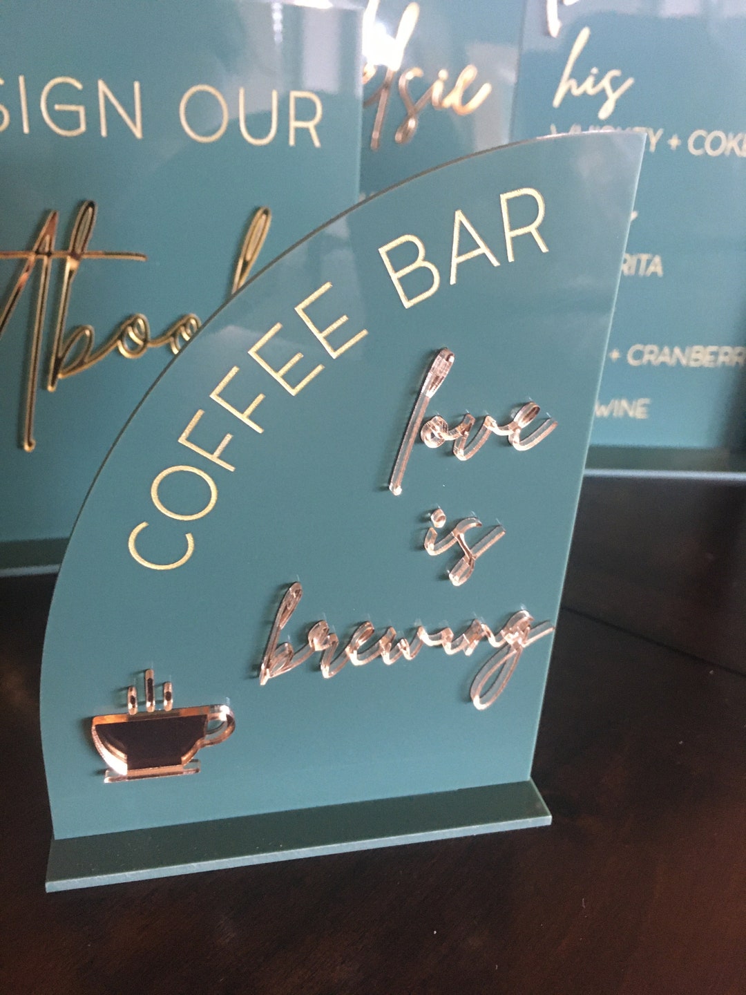 Small Table Top Sign Coffee Wedding Sign Cards and Gifts Sign Custom ...