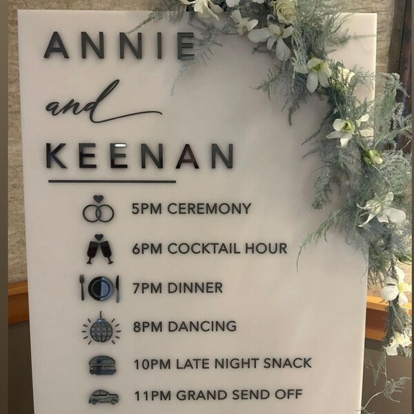 Wedding Timeline Sign - Etsy