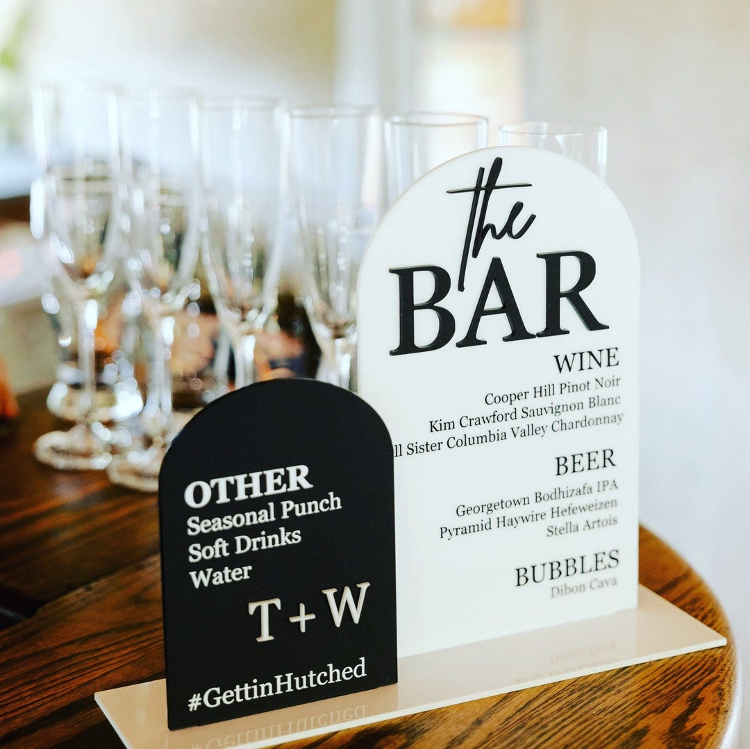 Bar Sign With Initials Wedding Bar Sign Acrylic Bar Sign Wood Bar Sign ...