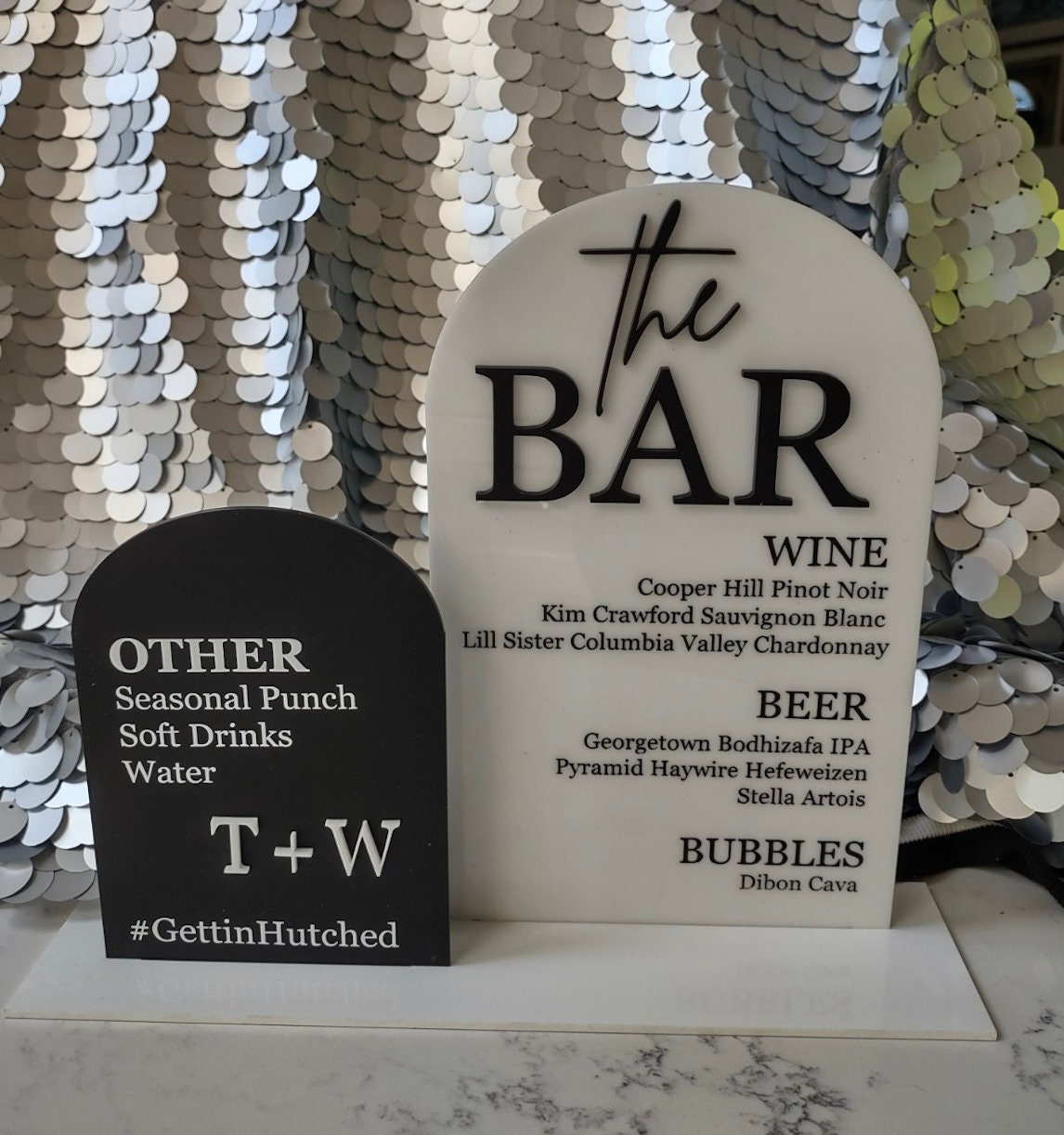 Bar Sign With Initials Wedding Bar Sign Acrylic Bar Sign Wood - Etsy