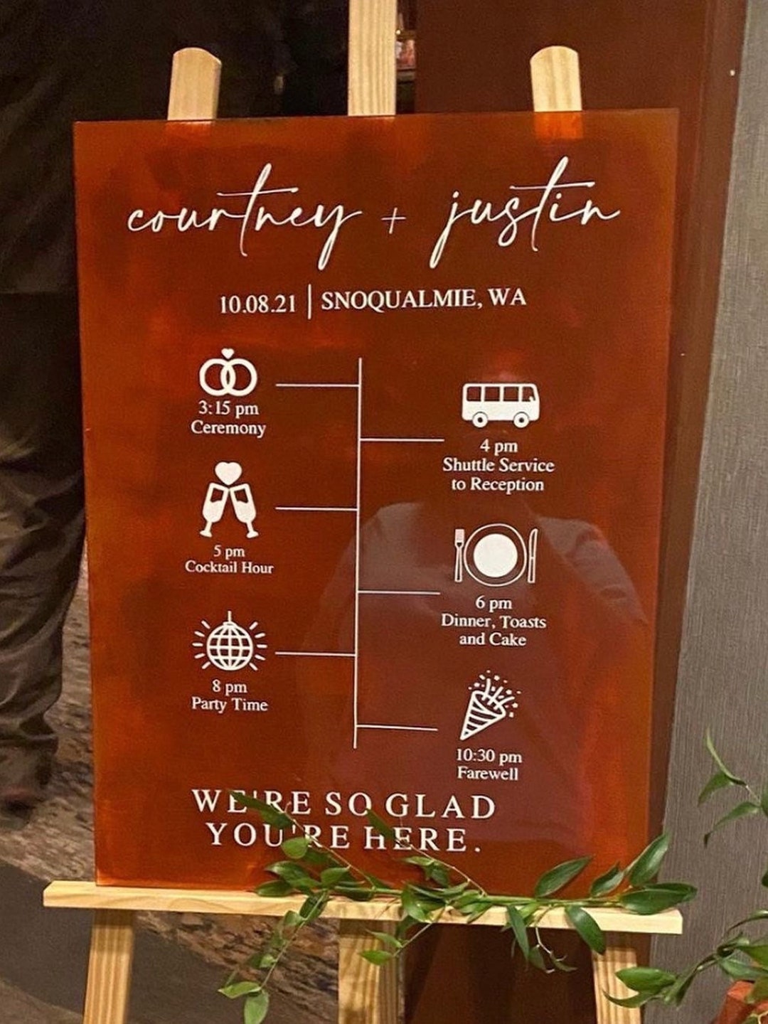 Custom Wedding Welcome and Timeline Sign Acrylic & Wood Options ...