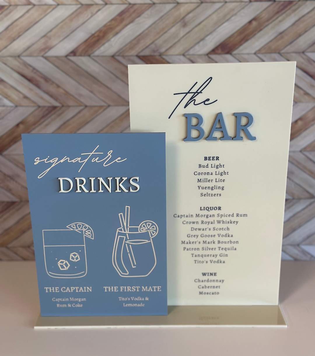 Signature Drinks Bar Sign With Icons Pictured Signature Drinks Bar Sign ...