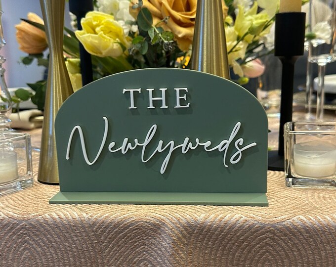 Newlywed Sign Head Table Sign Wedding Table Sign Last Name Sign ...