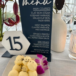 Table Numbers and Menu Signs Double Arch Table and Menu Sign Wedding ...