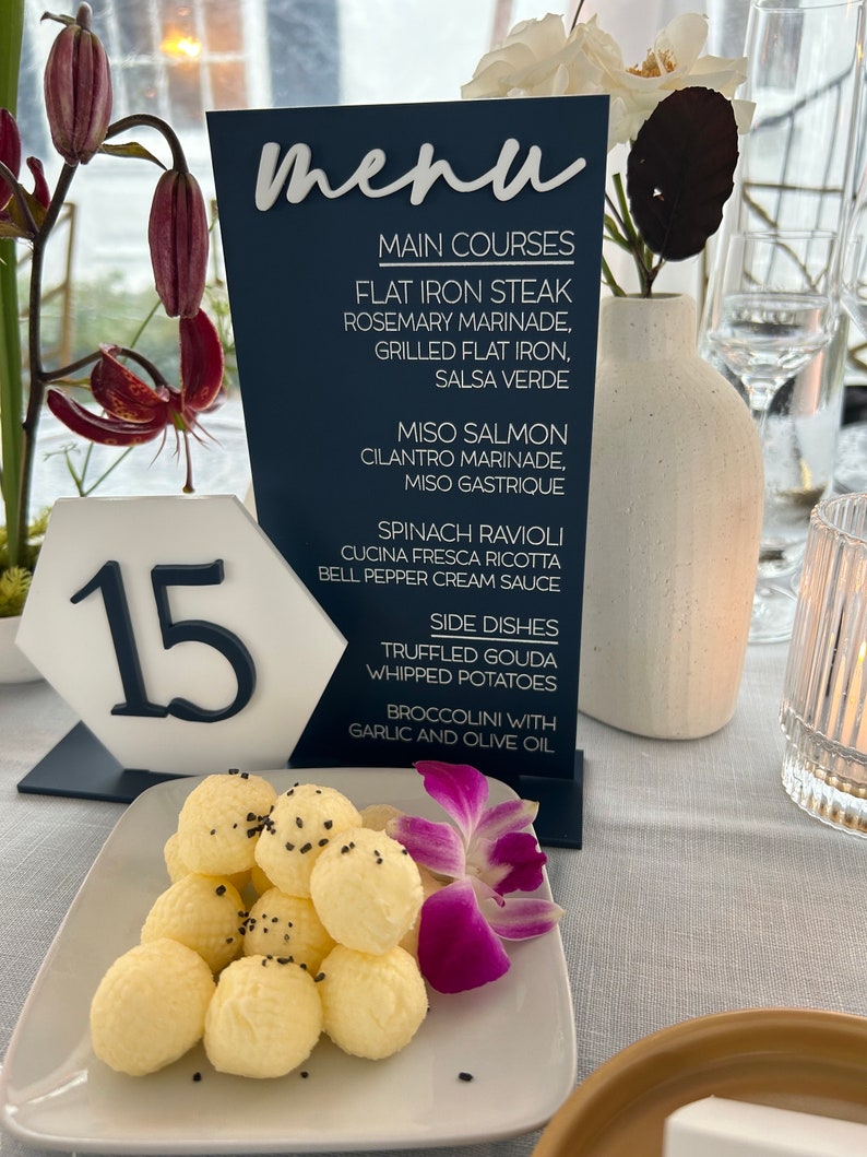 Table Numbers and Menu Signs Double Arch Table and Menu Sign Wedding ...