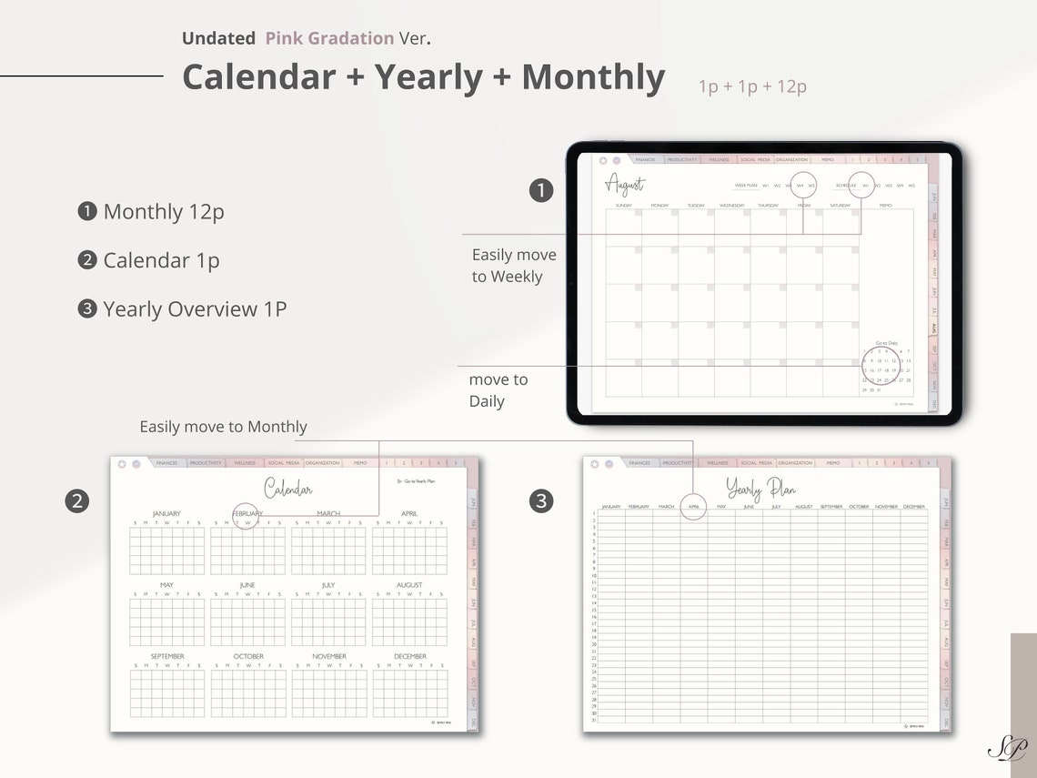 Undated Digital Planner All in One Ultimate Planner iPad - Etsy