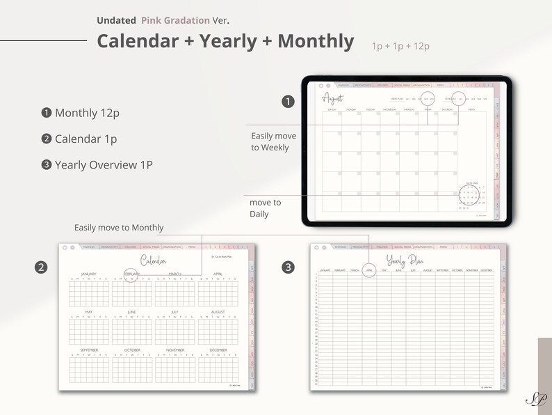 Undated Digital Planner All in One Ultimate Planner iPad Planner ...