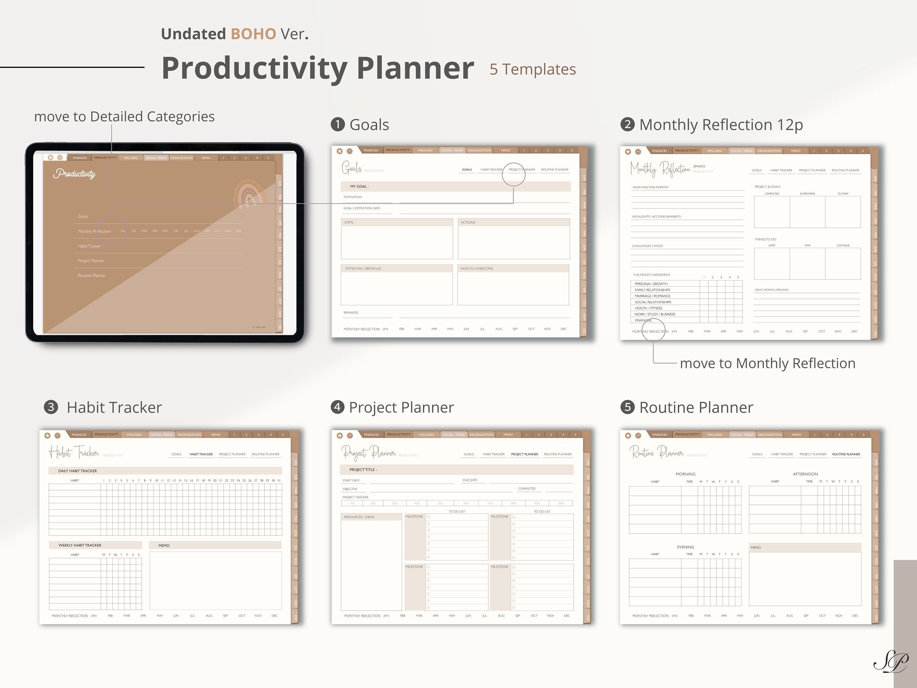 Undated Digital Planner All in One Ultimate Planner iPad - Etsy