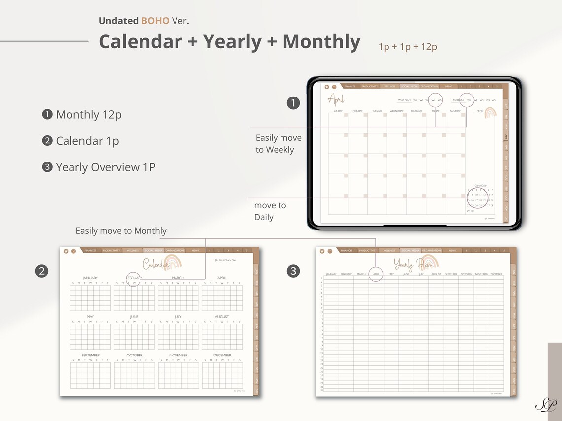 Undated Digital Planner All in One Ultimate Planner iPad - Etsy