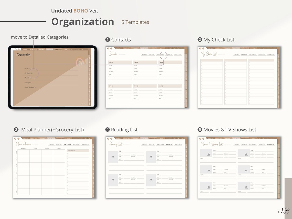 Undated Digital Planner All in One Ultimate Planner iPad - Etsy