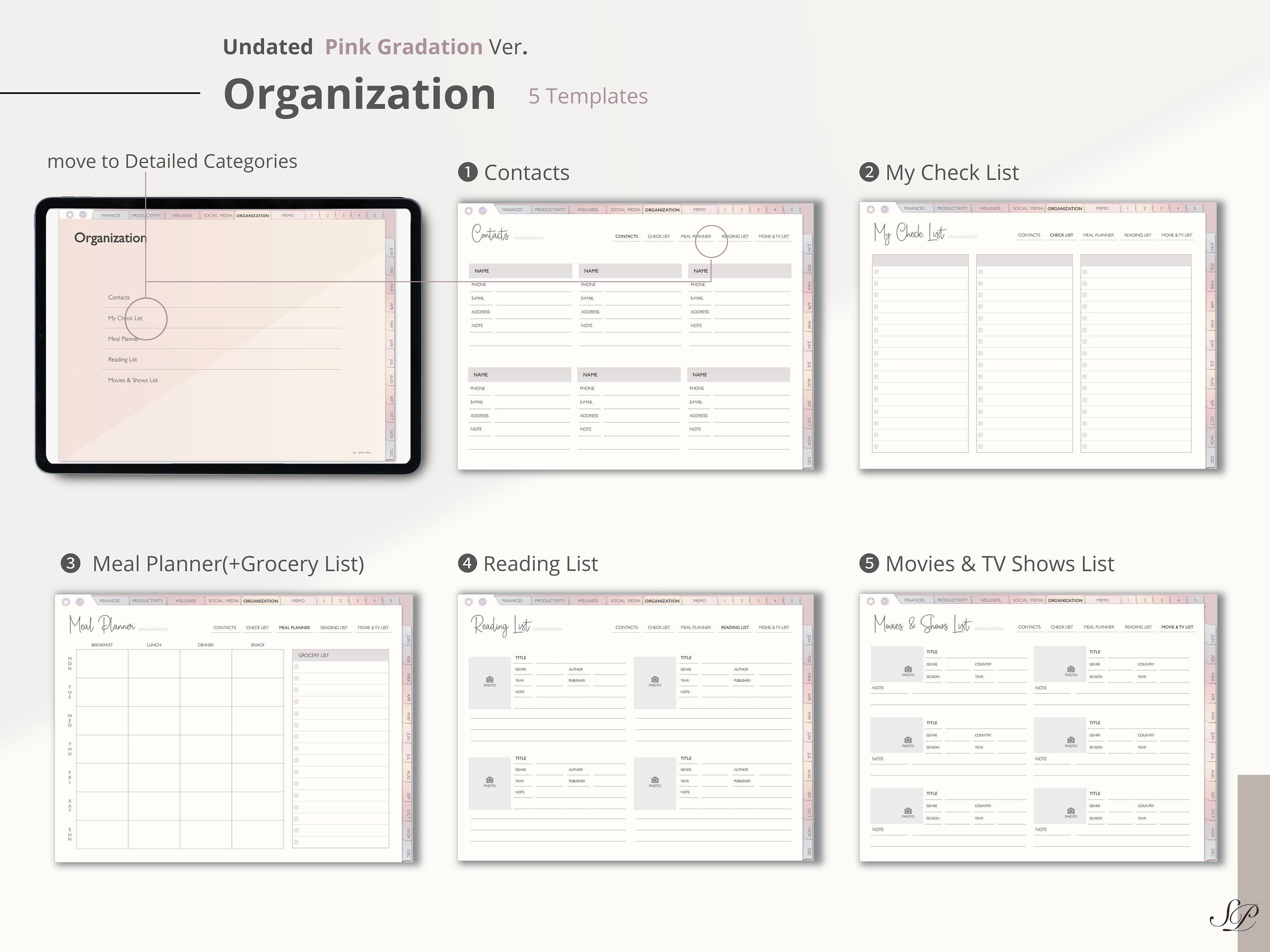 Undated Digital Planner All in One Ultimate Planner iPad Planner ...