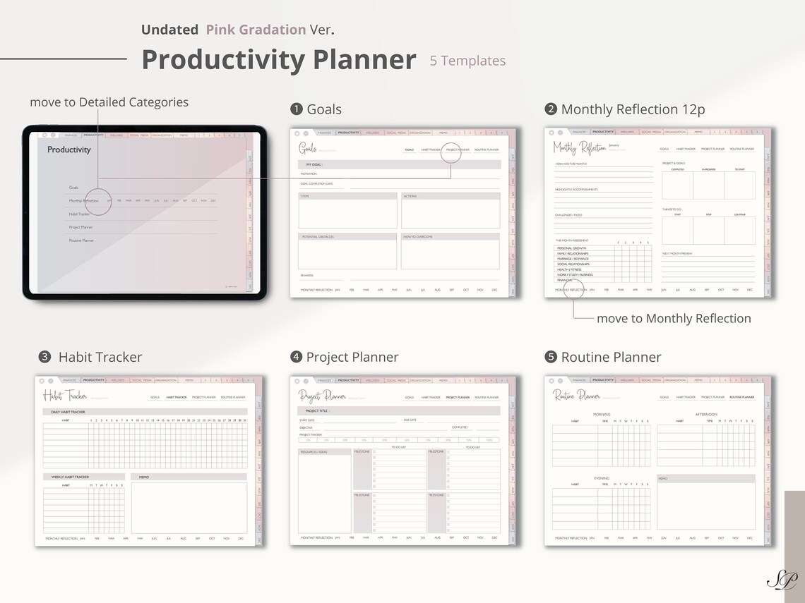 Undated Digital Planner All in One Ultimate Planner iPad - Etsy