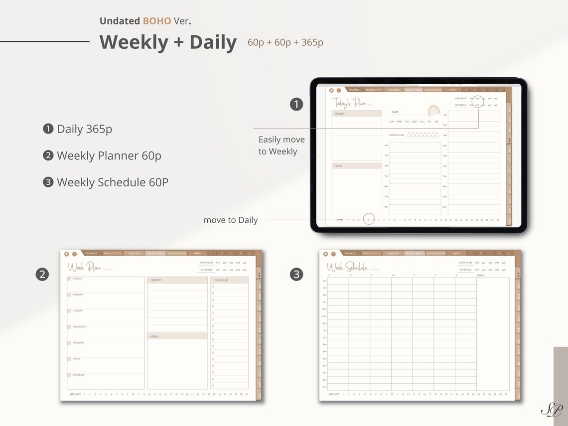 Undated Digital Planner All in One Ultimate Planner iPad - Etsy