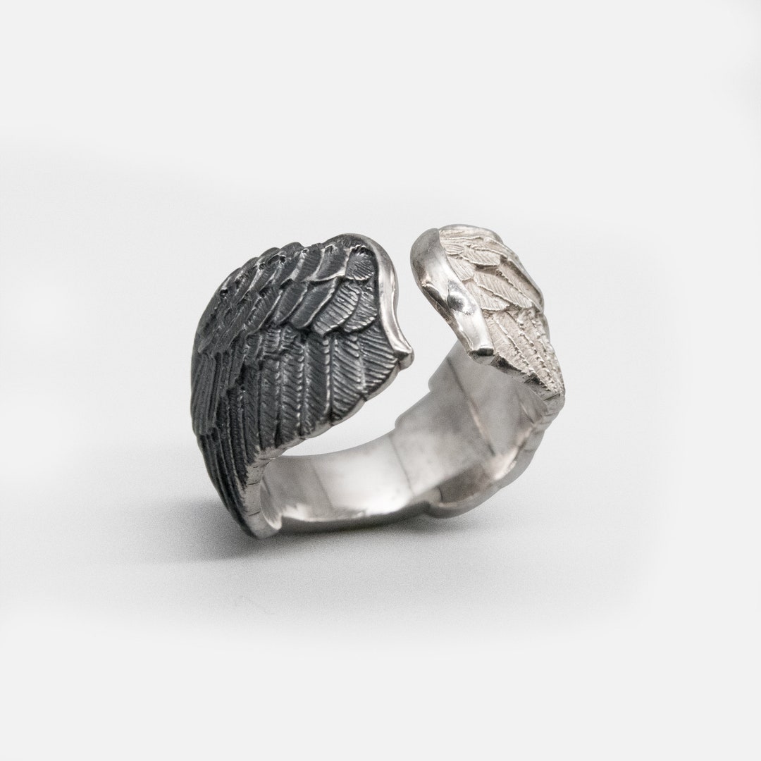 Sterling Silver Icarus Ring – Fantasy Wing Statement Jewelry – Bold ...