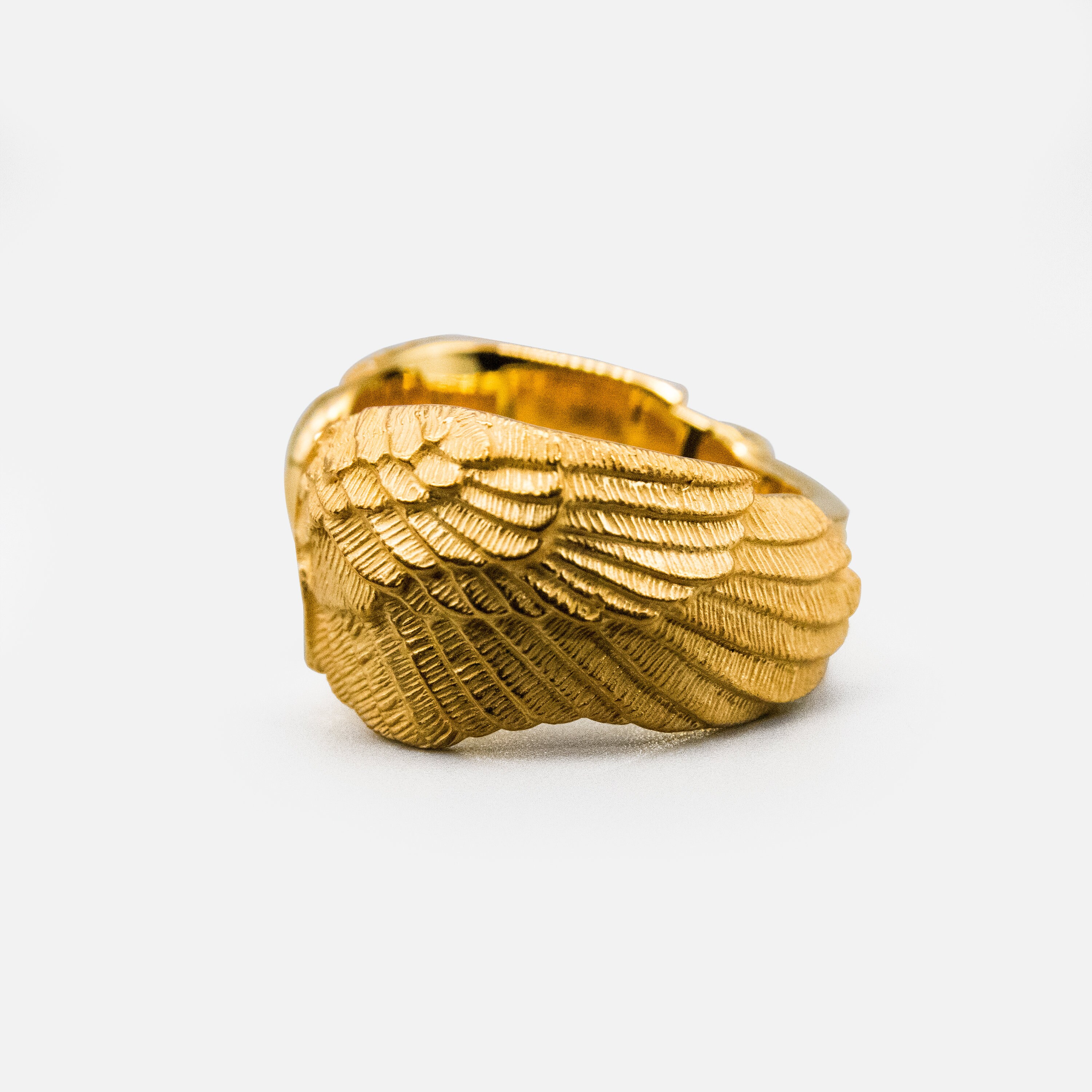 Gold Plated Sterling Silver Icarus Ring – Fantasy Wing Statement ...