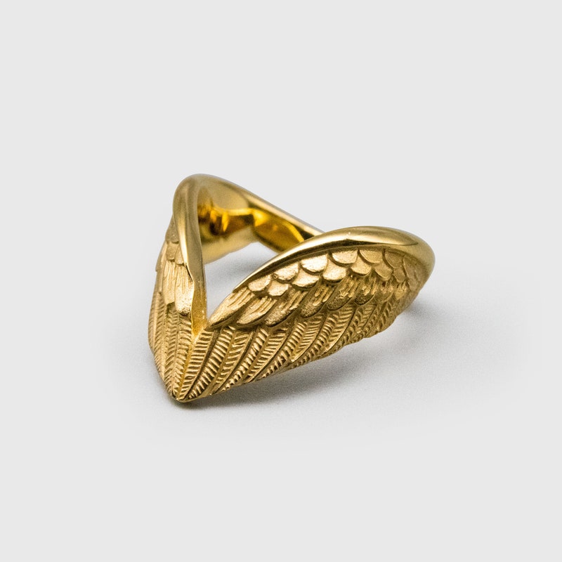 Gold Angel Wing Ring - Etsy