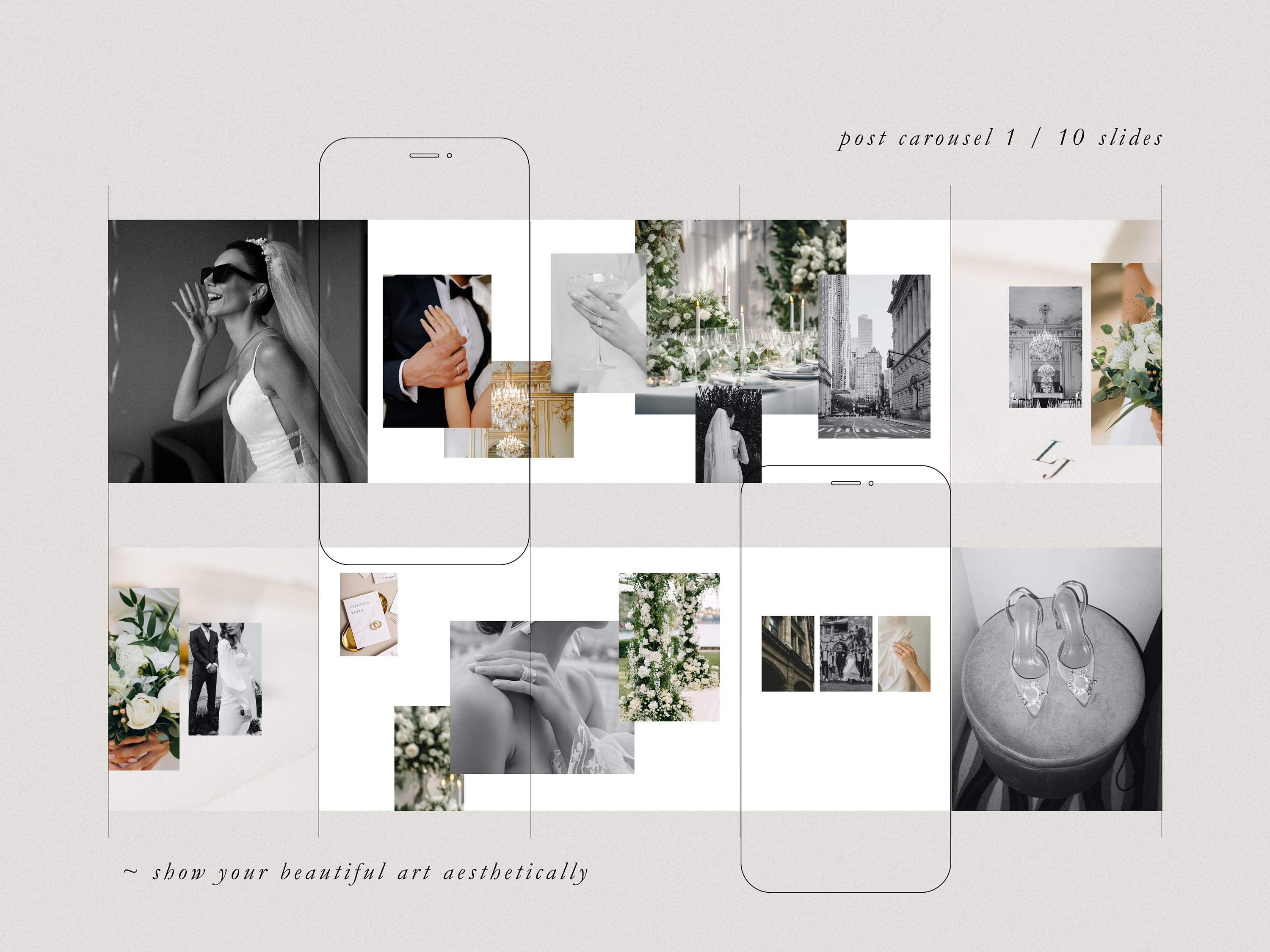 Elegant Carousel Instagram Post Templates for Wedding Photographers ...
