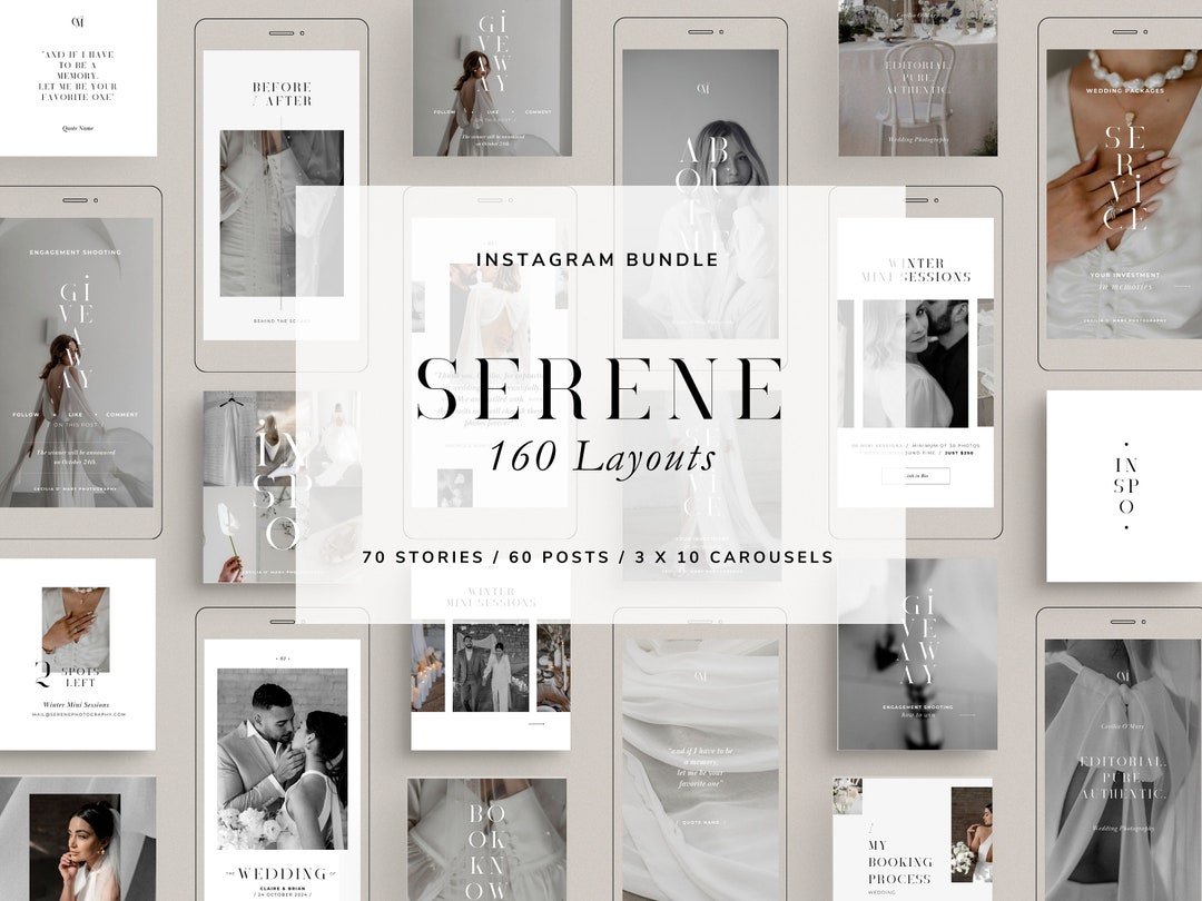 Modern Canva Instagram Bundle for Wedding Photographers, Minimal ...