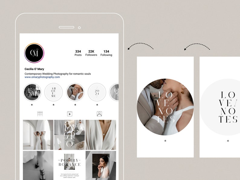 Modern Instagram Cover Highlight Icons for Photographers, Aesthetic ...