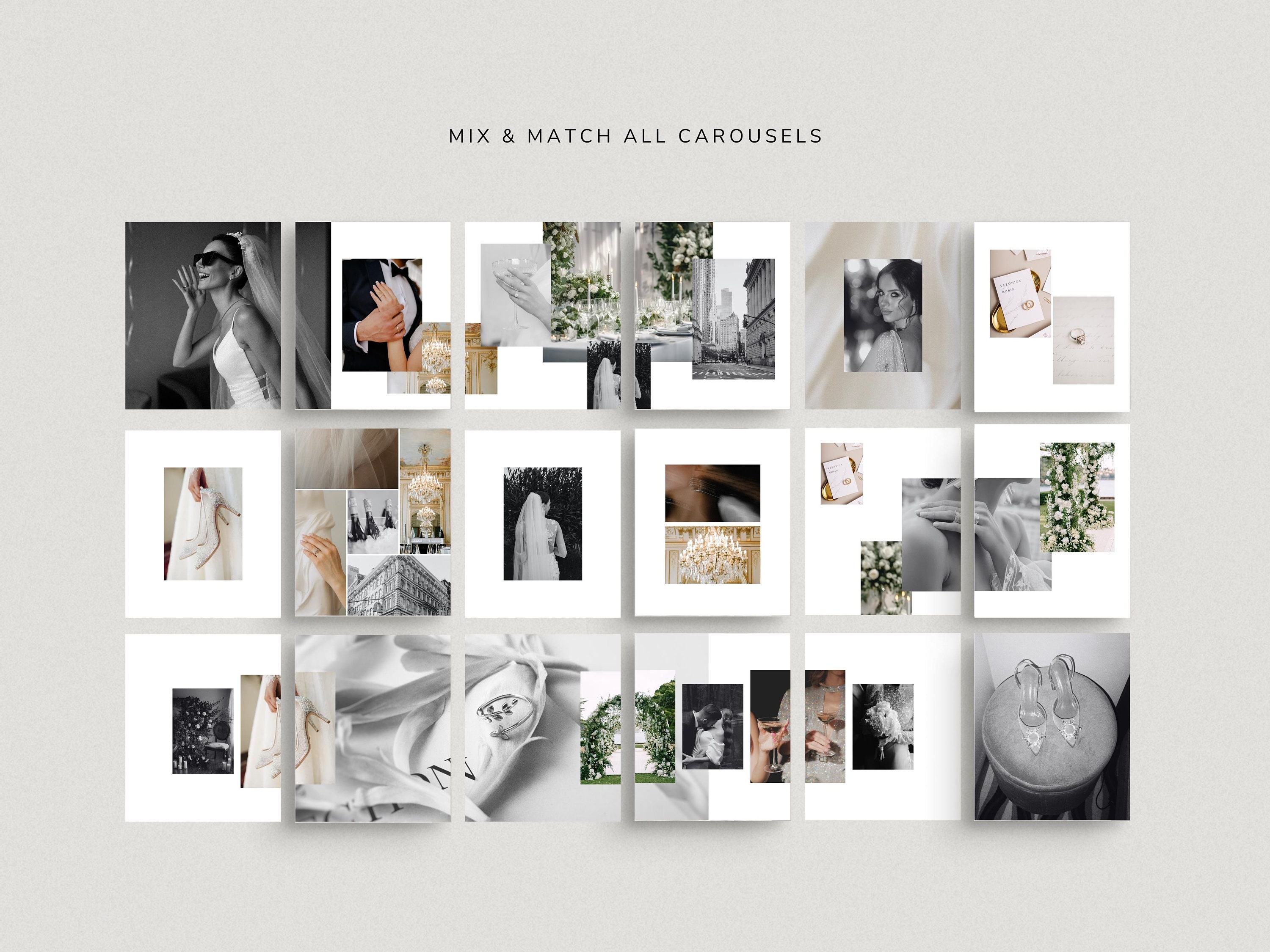 Elegant Carousel Instagram Post Templates for Wedding Photographers ...